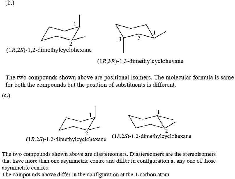 SOLVED: (b.) (IR,2S)-1,2-dimethylcyclohexane (IR,3R)-1,3 ...