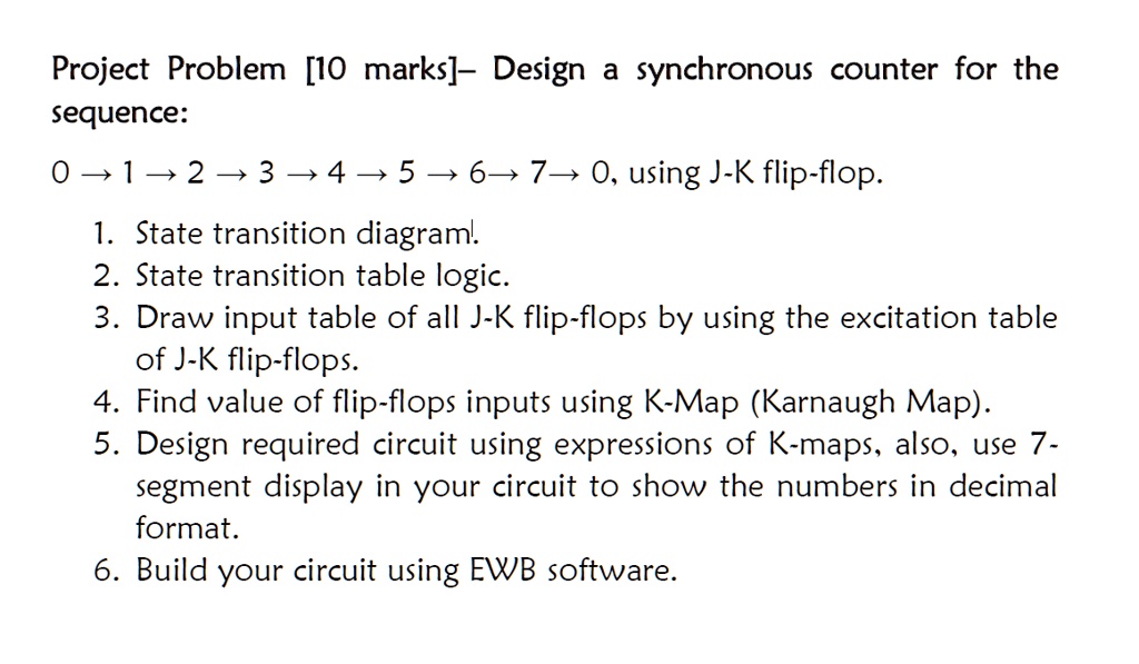 project problem 10 marks design a synchronous counter for the sequence ...