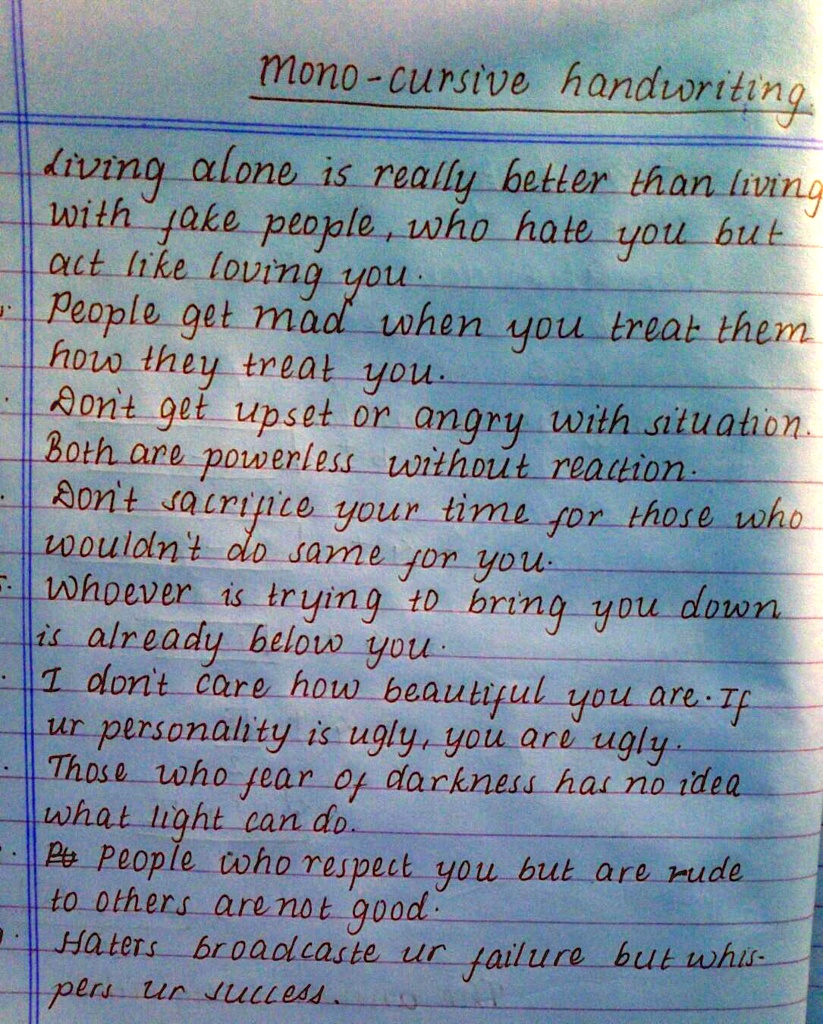 SOLVED Finally I ve Learnt Mono Cursive Handwriting Give Some Tips