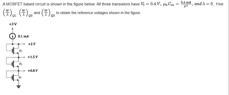 A MOSFET based circuit is shown in the figure below. All three ...