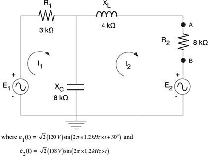 SOLVED: Using mesh analysis, determine sinusoidal expressions for the ...