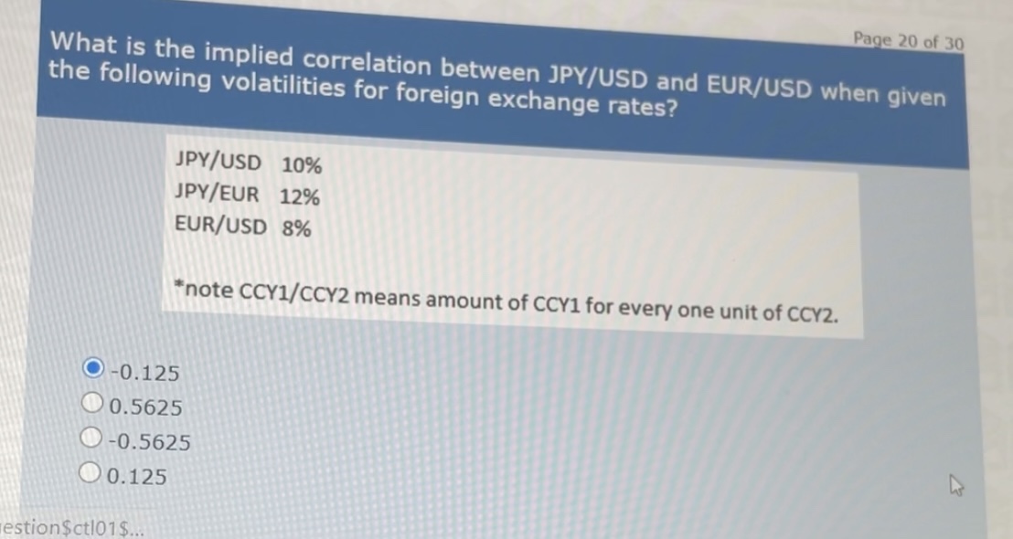 Page 20 of 30 What is the implied correlation between JPY/USD and EUR ...