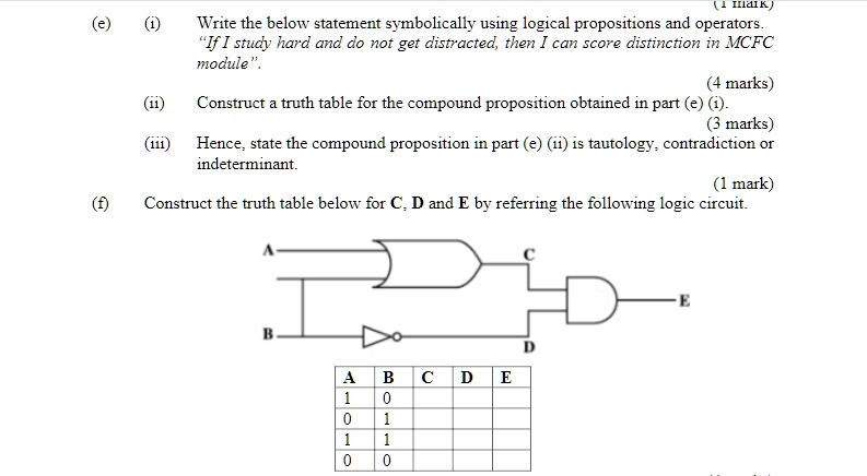 Solved Write The Below Statement Symbolically Using Logical Propositions And Operators If I