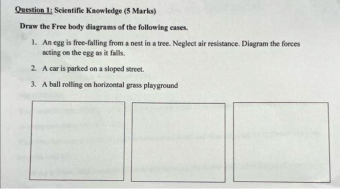 SOLVED: Ouestion 1:Scientific Knowledge(5 Marks) Draw the Free body ... SOLVED: Ouestion 1:Scientific Knowledge(5 Marks) Draw the Free body ...
