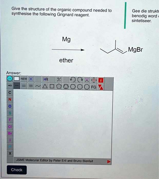 Give the structure of the organic compound needed to synthesise the ...