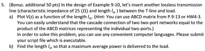 abcd matrix of cascade connection of transmission line 5 bonus ...