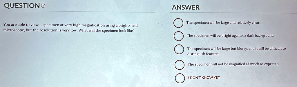 you are able to view a specimen at very high magnification using a ...