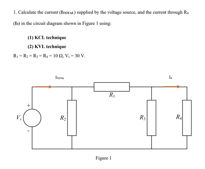 Solved 1 Calculate The Current Itotal Supplied By The Voltage