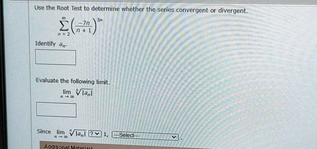Use the Root Test to determine whether the series convergent or ...