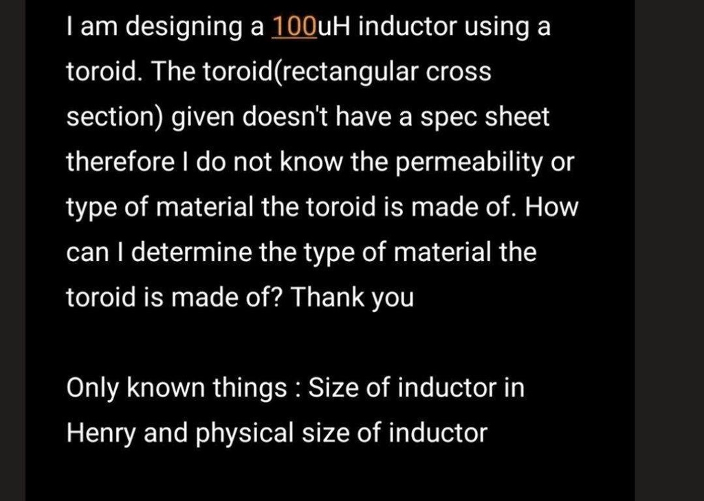 Solved Number Of Turns Also Unknown Iam Designing A 1oouh Inductor