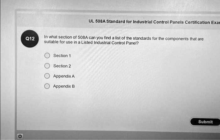 Q12 In what section of 508A can you find a list of the standards for ...