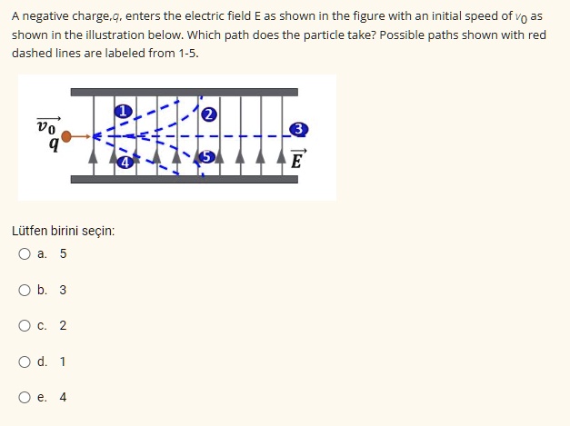a negative charge q enters the electric field e as shown in the figure ...