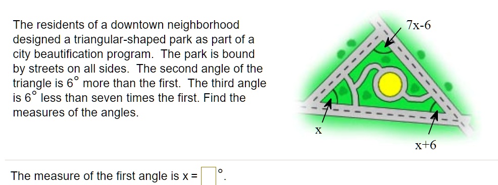the residents of a downtown neighborhood designed a triangular shaped ...