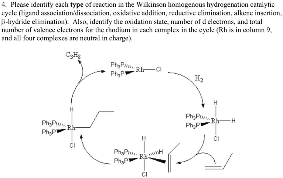 SOLVED: Please identify each type of reaction in the Wilkinson ...