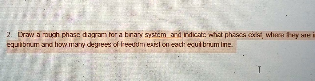 SOLVED: 2. Draw a rough phase diagram for a binary system and indicate what phases exist, where ...
