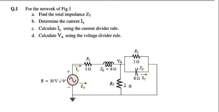 q1 for the network of fig1 afind the total impedance z bdetermine the ...