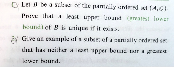 Let B Be A Subset Of The Partially Ordered Set A Prove That A