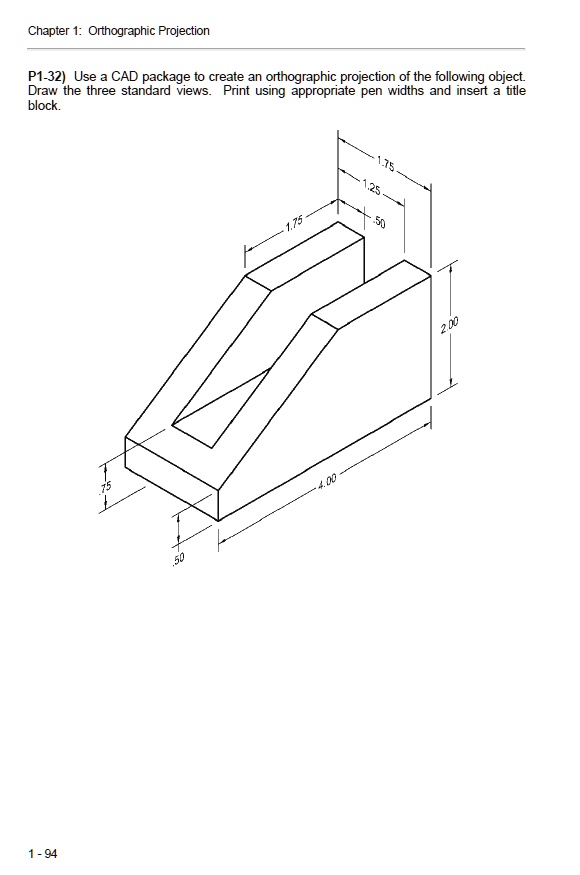 SOLVED: You dont have to use CAD! Chapter 1: Orthographic Projection P1 ...