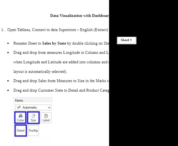 SOLVED: Data Visualization with Dashboard Open Tableau; Connect to data ...