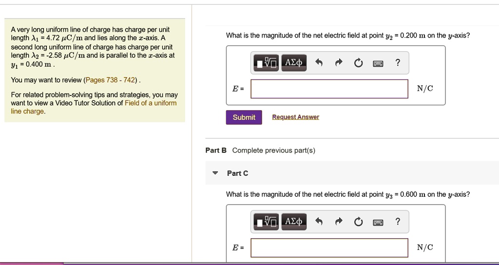a very long uniform line of charge has charge per unit length a1 472 ...