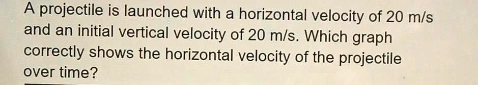 SOLVED: A projectile is launched with a horizontal velocity of 20 m/s and an initial vertical ...