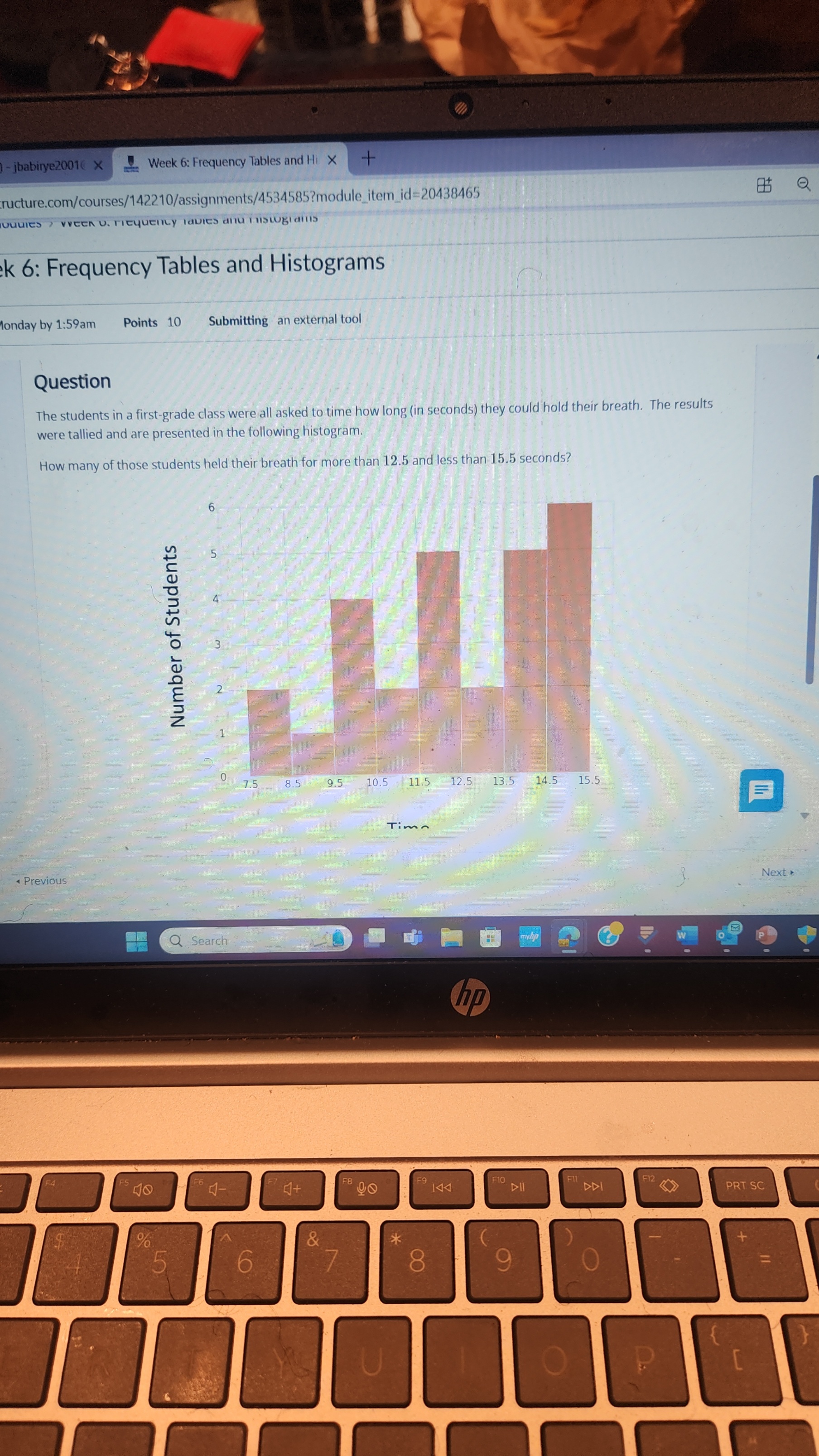 -jbabirye2001 Week 6: Frequency Tables and Hi ructure.com/courses/142210/assignments/4534585 ...