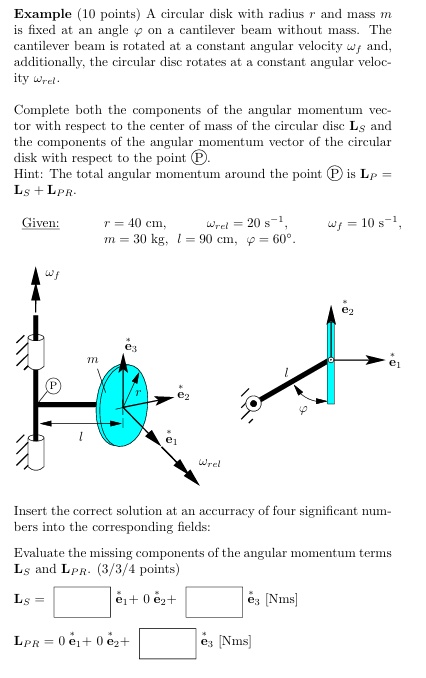 example 10 points a circular disk with radius r and mass m is fixed at ...