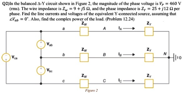 SOLVED: In the balanced-Y circuit shown in Figure 2, the magnitude of ...