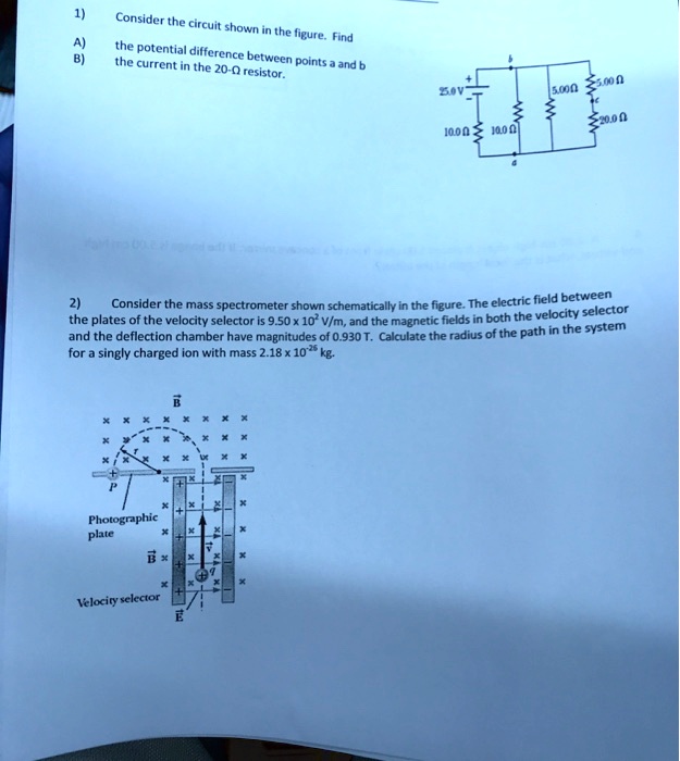 consider the circuit shown the figure find the potential dilference betwicen the current in the ...