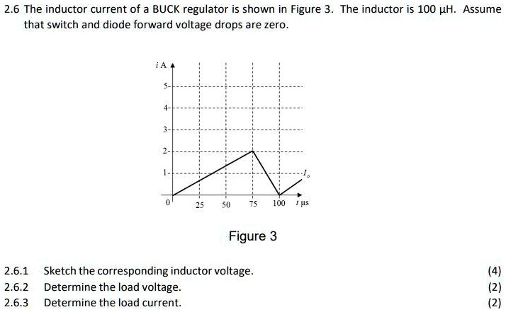 SOLVED: 2.6 The inductor current of a BUCK regulator is shown in Figure ...