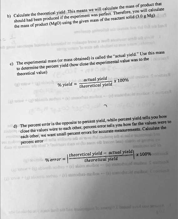 b) Calculate the theoretical yield: This means we will calculate the ...