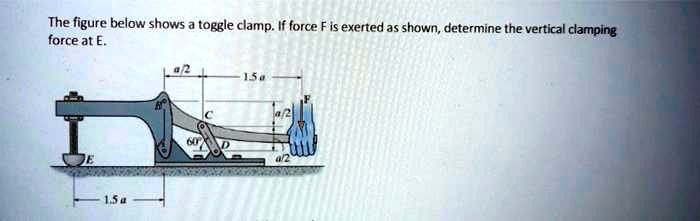 SOLVED: The figure below shows a toggle clamp. If force F is exerted as ...