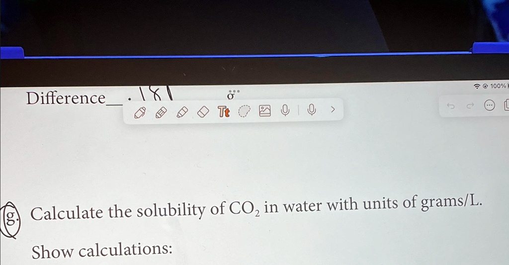 SOLVED: Calculate the solubility of Co2 in water with units of grams/L ...
