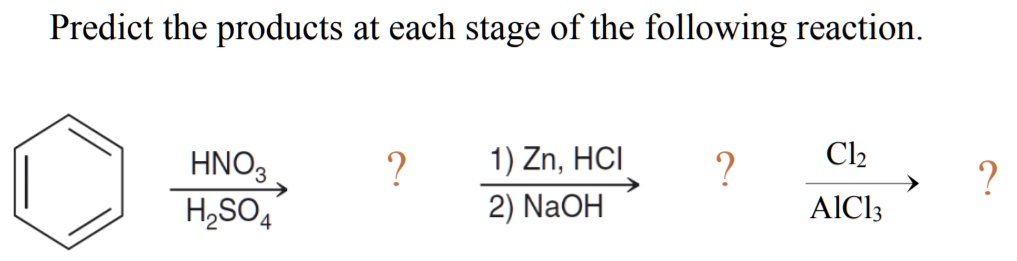 SOLVED: Predict the products at each stage of the following reaction ...