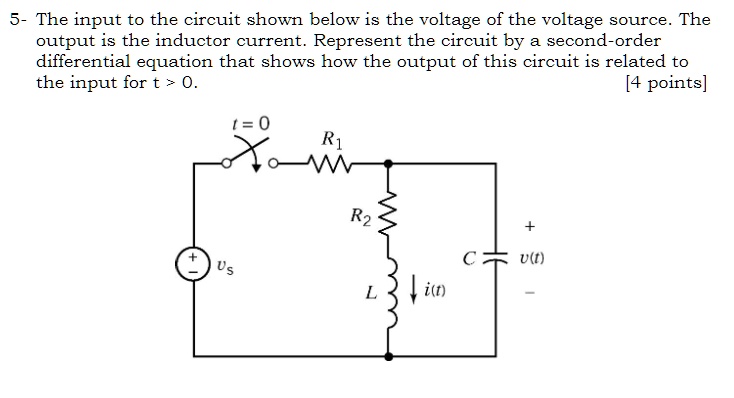 SOLVED: 5- The input to the circuit shown below is the voltage of the ...