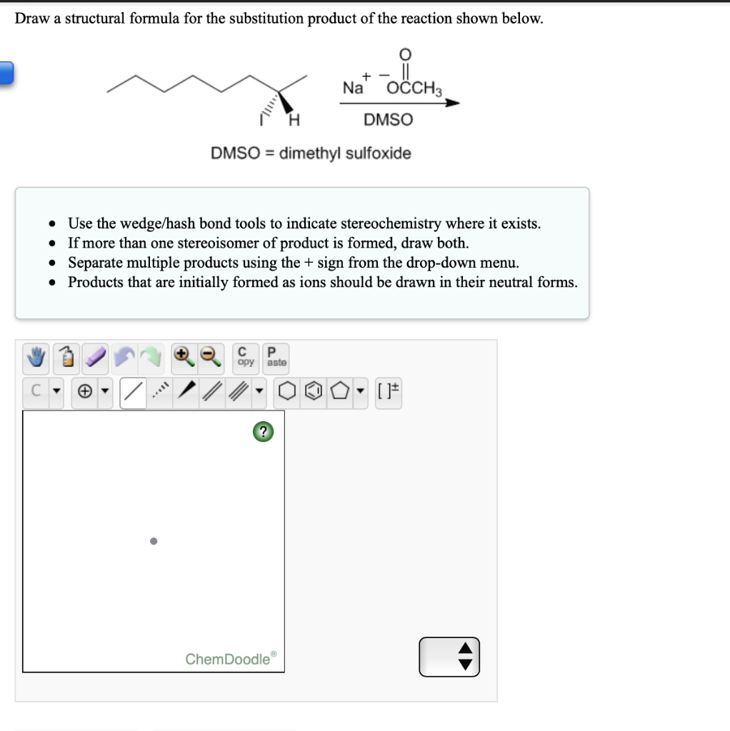 SOLVED: Draw a structural formula for the substitution product of the ...