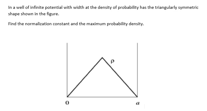 SOLVED: In a well of infinite potential with width at the density of ...