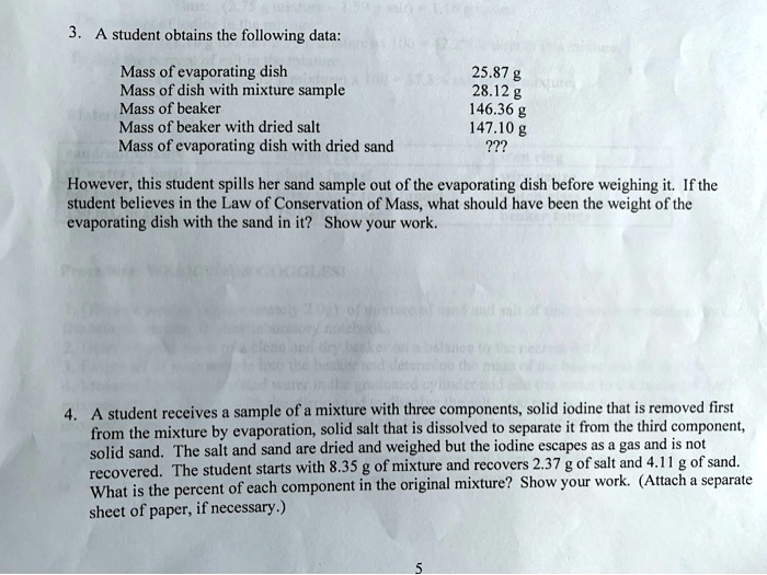 [GET ANSWER] a student obtains the following data mass of evaporating ...