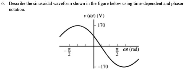 6 describe the sinusoidal waveform shown in the figure below using time ...