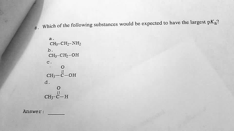 SOLVED: 'explain which of the following substances would be expected to ...