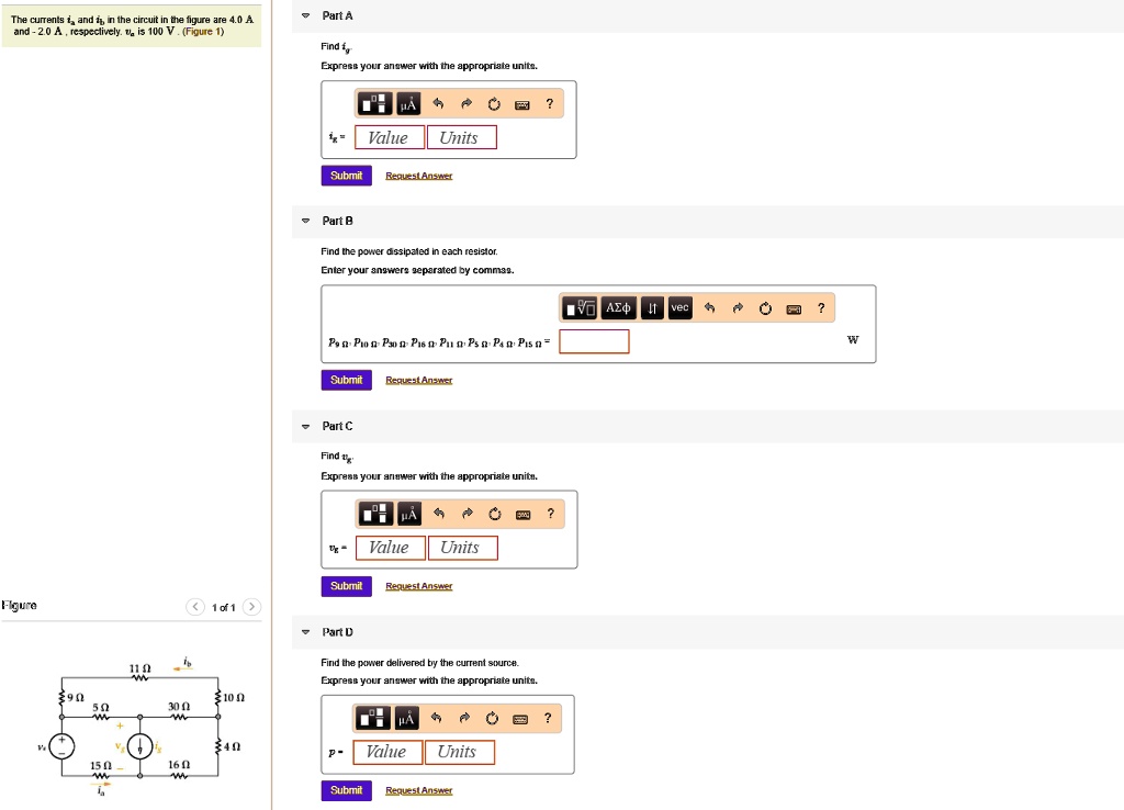 SOLVED: Please answer Part A, B, C, and D The currents i and ib in the circuit in the figure are ...