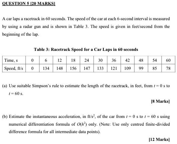 questonsamarks a car laps racetrack in 60 seconds the spced of the car ...