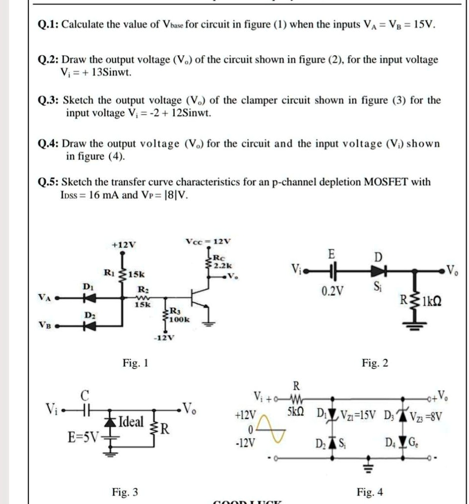 Q1 Calculate The Value Of Vbase For The Circuit In The Figure When The Inputs Va Vb Isv Q