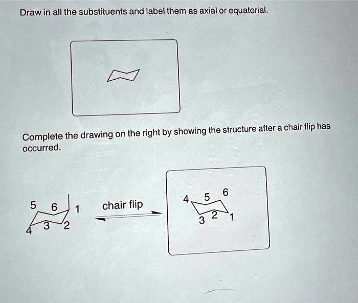 draw in all the substituents and label them as axial or equatorial on ...
