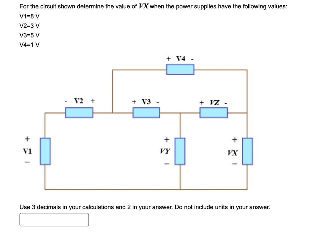 SOLVED: For the circuit shown determine the value of /X when the power supplies have the ...