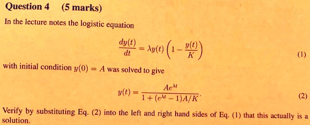 SOLVED: Question 4 (5 marks) In the lecture notes, the logistic ... SOLVED: Question 4 (5 marks) In the lecture notes, the logistic ...