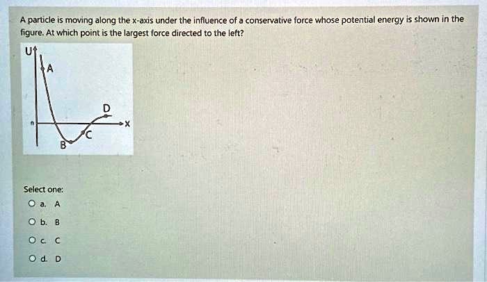 A particle is moving along the x-axis under the influence of a ...
