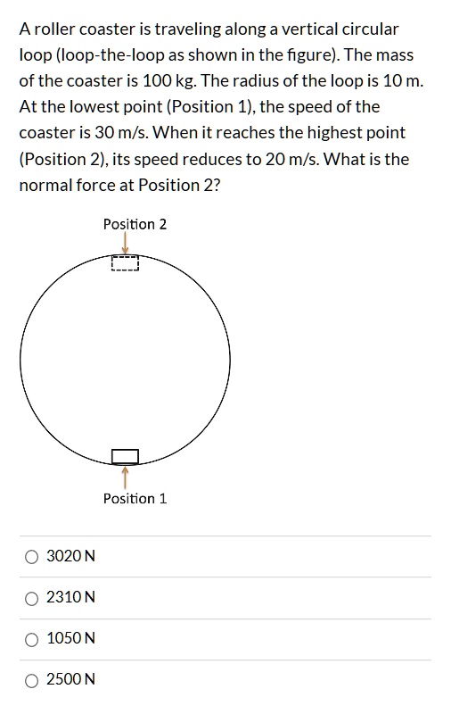 SOLVED:Aroller coaster is traveling along a vertical circular loop ...