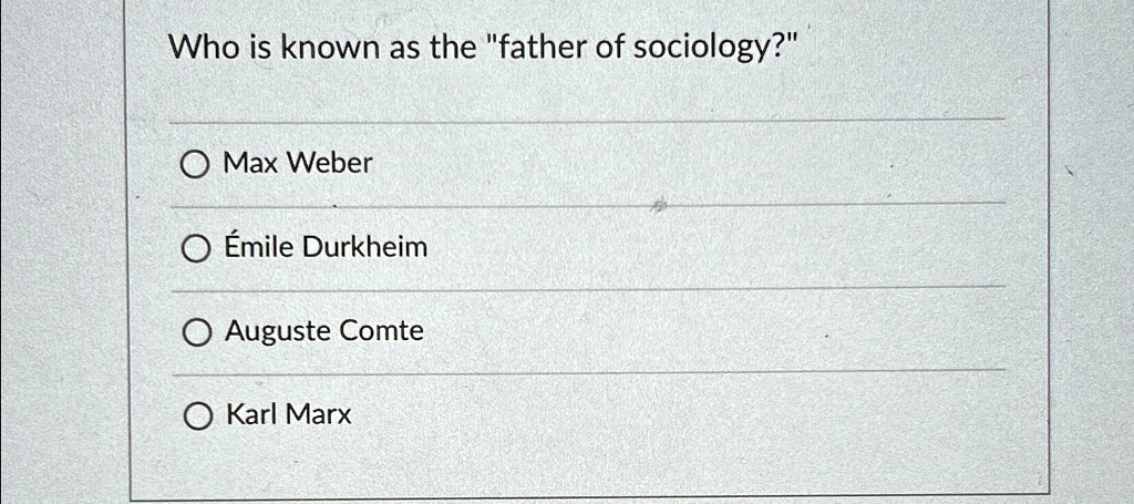 who is known as the father of sociology max weber emile durkheim ...