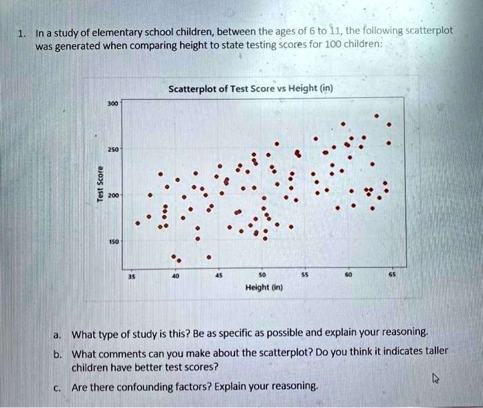 SOLVED: A study of elementary school children between the ages of 6 to ...